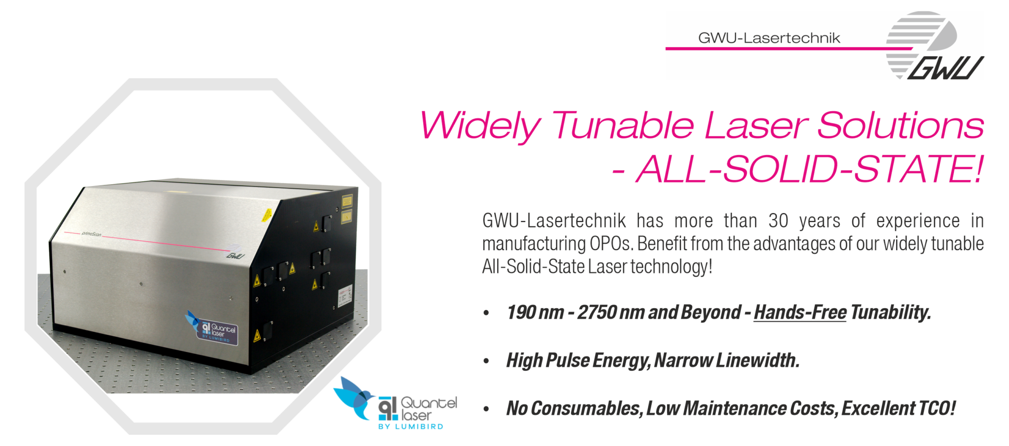 News: All-Solid-State Tunable Laser Technology - GWU-Lasertechnik